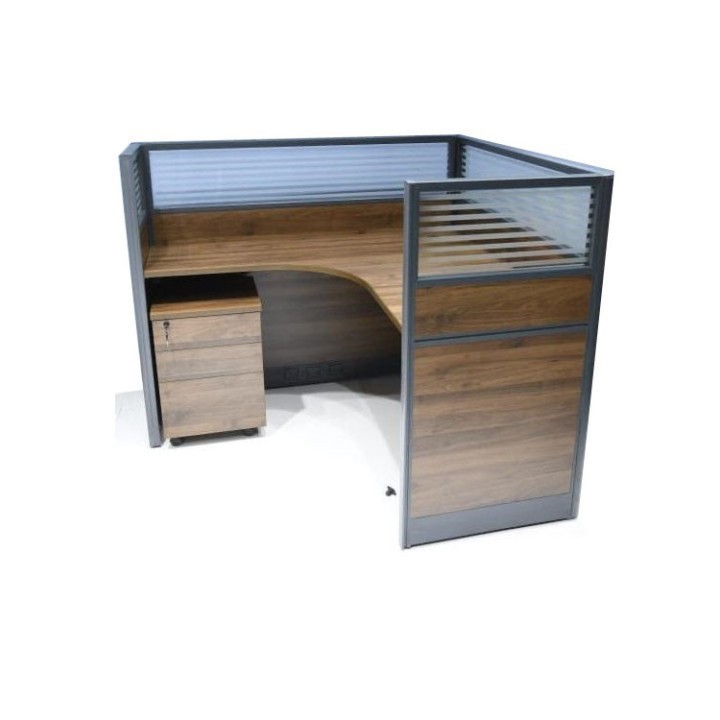 SWL-140x140 L Shape Single Workstation Workspace - AL Seham Furniture